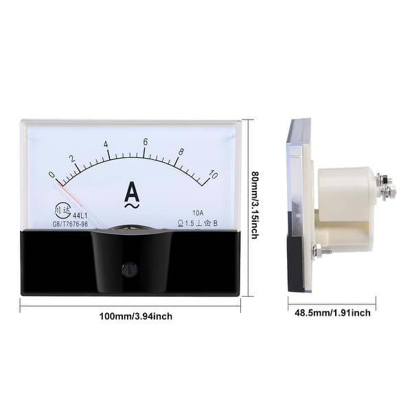 AC 0-10A Analog Faceplate Ammeter Gauge Ampere Current Meter 1.5 Error ...