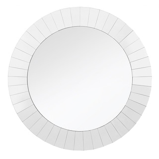 HomeRoots 35" Mirrored Round Accent Mirror Wall Mounted With Glass ...