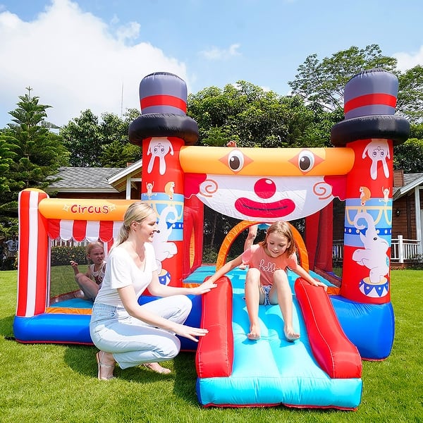 Inflatable Bounce Castle Circus Clown Theme Kid Slide With Jumping ...
