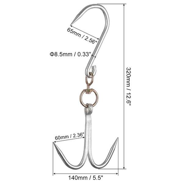 Double Meat Hooks, Galvanized Swivel Meat Hook, 4Pcs - Silver Tone ...