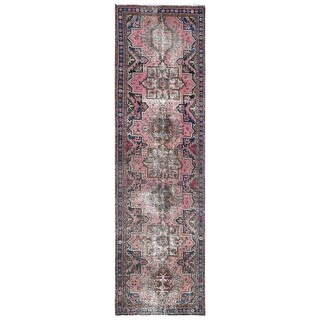 Shahbanu Rugs Vintage Hand Knotted Sun-Faded Pink Persian Karajeh Worn ...