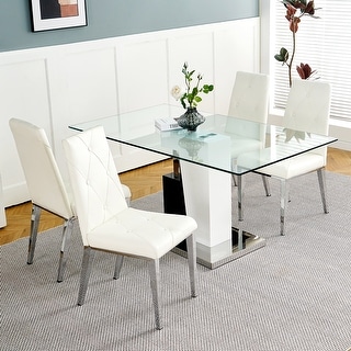 Simple style PU fabric chair electroplated chair legs, solid support ...