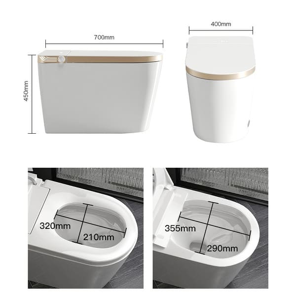 Smart Toilet Bidet Intelligent Closestool with Auto Flush, Heated Seat ...