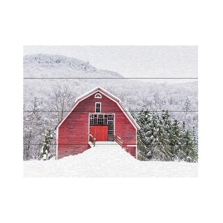 Michael Blanchette Photography 'Red Barn White Hill' Wood Slat Art ...