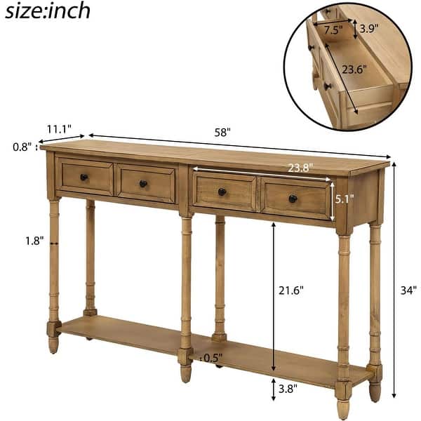 Wood Farmhouse Entry Table for Hallways Entryway Front Door Old Pine ...