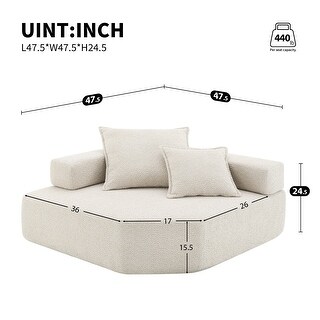 Modular Corner Sofa Piece with Boucle Fabric, Flexible Seating & No ...