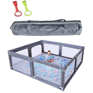 TODALE Extra Large Playpens for Babies 79"x70", Gray - 79x70" - Bed ...