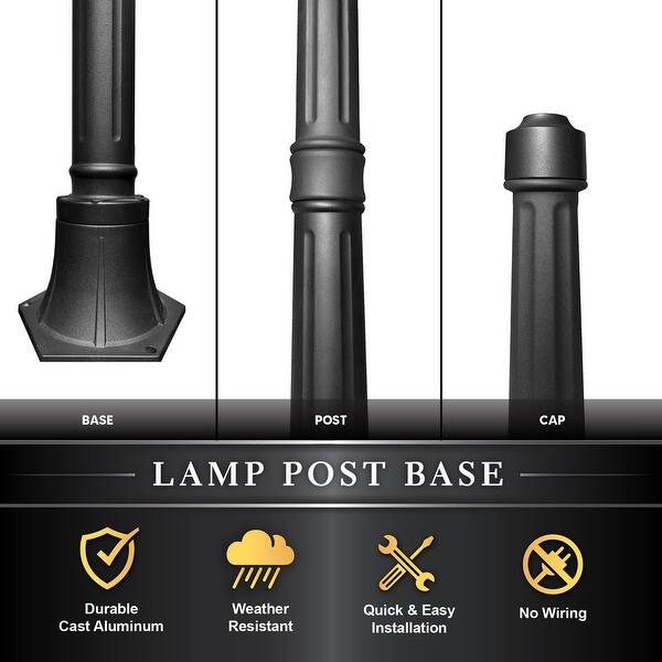Classy Caps Black Aluminum Lamp Post Base - On Sale - Bed Bath & Beyond ...