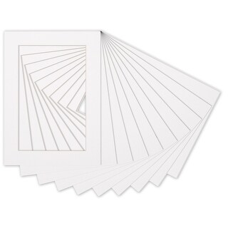 Pack of TEN 6x9 Mats Bevel Cut for 4x5 Photos - Acid Free White Precut ...