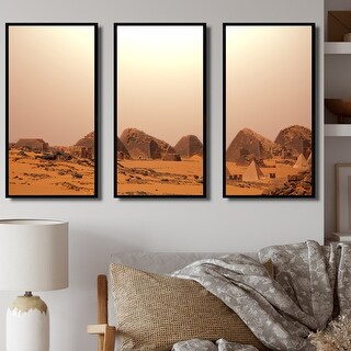 Designart "Beautiful Meroe Pyramids in Sudan" Landscape Framed Canvas ...