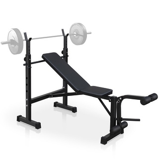 Bench Press Set with Squat Rack Home Gym Full-Body Workout Weight Bench ...