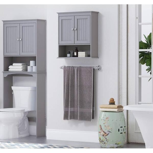 Home Wood Hanging Cabinet with Doors and Shelves - Bed Bath & Beyond ...