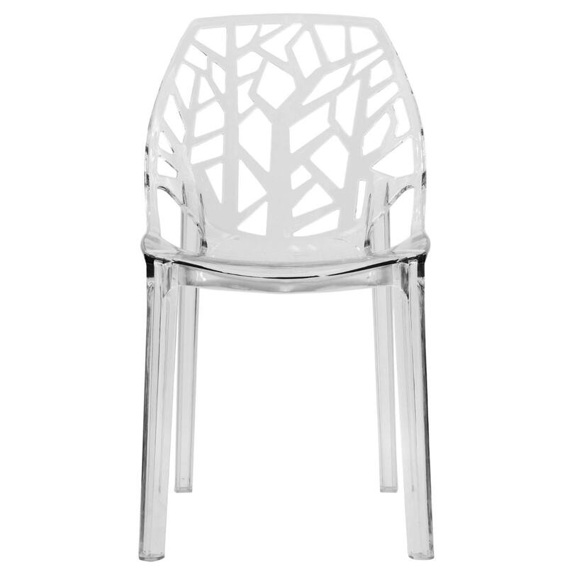 Stackable Plastic Dining Chair Modern Accent Side Chair for Indoor and ...