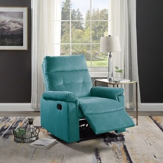 Blue Luxurious Velvet Recliner Chair Couch Manual Motion Plush Armrest ...