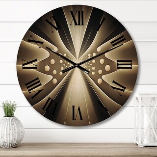 Designart "Light Beams Through Space In Retro Yellow II" Fractals ...