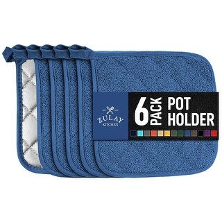 Zulay Kitchen 3-Pack Pot Holders for Kitchen Heat Resistant Cotton ...
