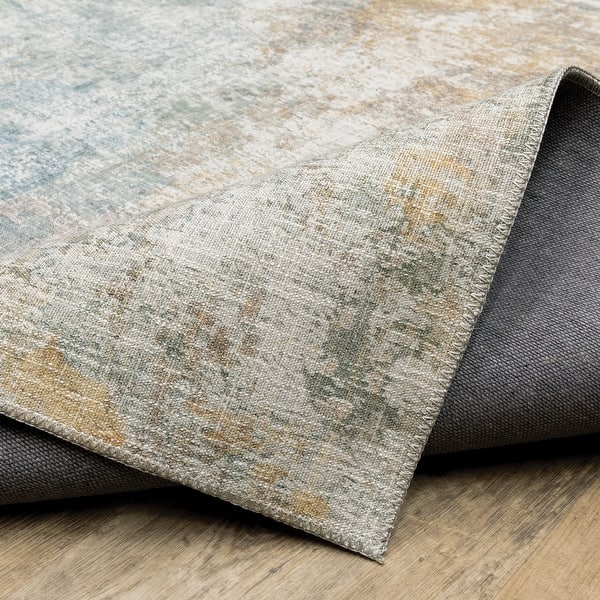 Style Haven Montreux Contemporary Abstract Yellow/Gold Area Rug - Bed ...