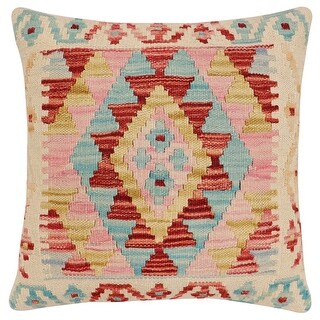 Bohemian Maria Turkish Hand-Woven Kilim Pillow - 18'' x 18'' - Bed Bath ...