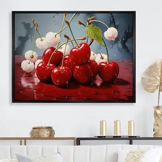 Designart "Chuckling Cherry Red " Pop Art Framed Wall Art Prints - Bed ...