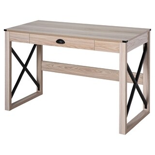 Farmhouse Desk 44 inch Home Office Computer Desk with Drawer and X ...