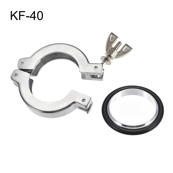 Vacuum Clamp 68mm x 46mm KF40 Single Pin Clamp Wing Nut w Center Ring - Silver Tone - Bed Bath ...