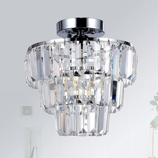 Oaks Aura Mini Flush Mount Chandelier K9 Crystal Ceiling Light Fixtures ...