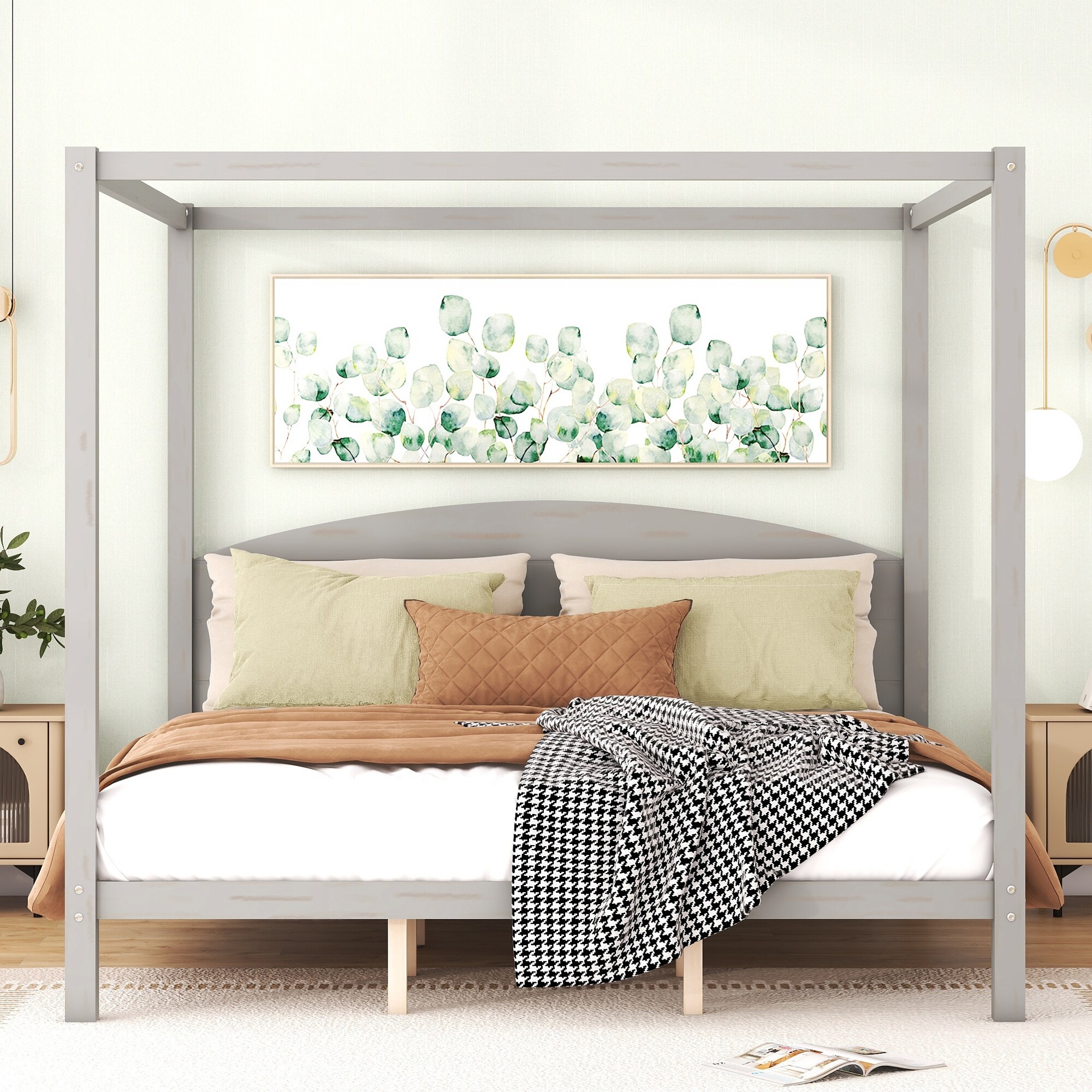 King Size Platform Bed With Headboard And Support Legs Space Saving Bed Bath Beyond 40110115