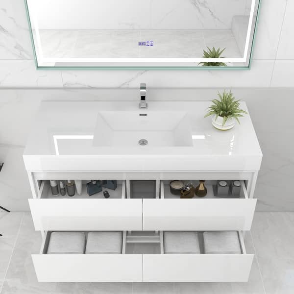 single floating bathroom vanity