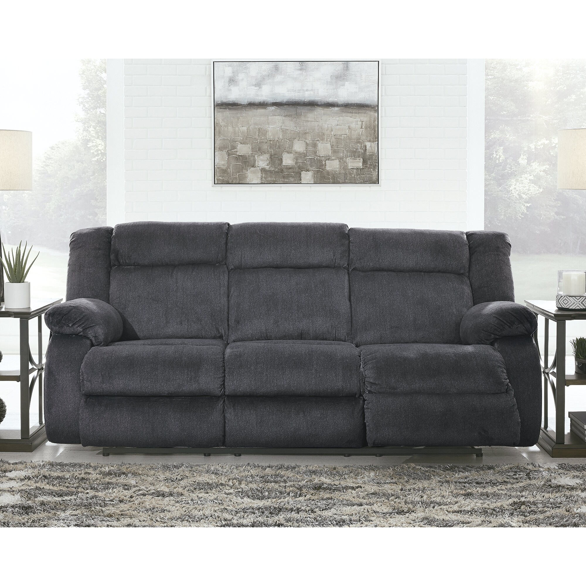 Burkner Dark Grey Reclining Power Sofa Bed Bath Beyond 31683137