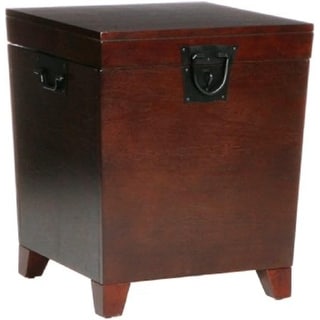 Espresso Storage Trunk End Table with Metal Handles - Bed Bath & Beyond ...