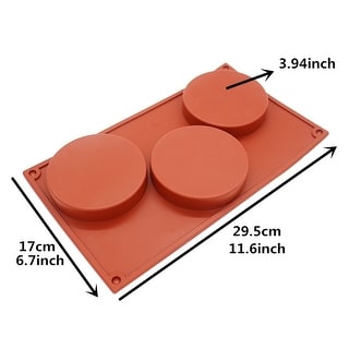 3 Cavities Large Round Disc Candy Silicone Baking Shallow Cylinder Cake ...