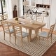 Roomfitters 7-Piece Farmhouse Extendable Dining Table Set, 18" Leaf, 6 ...
