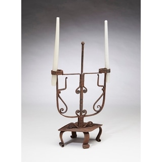 19" Metal Candelabra Candle Holder, Rust - Bed Bath & Beyond - 42708275
