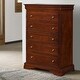 Wooden Lift Top Chest with 5 Drawers and Bracket, Cherry Brown - Bed ...