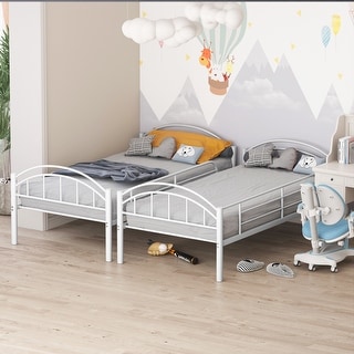 Twin Over Twin Metal Bunk Bed,Divided into Two Beds - Bed Bath & Beyond ...
