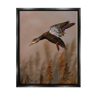 Stupell Duck Flying Photography Framed Floater Canvas Wall Art Design ...