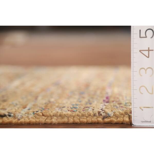 Foyer Size Moroccan Abstract Area Rug Handmade Jute Carpet - 2'0