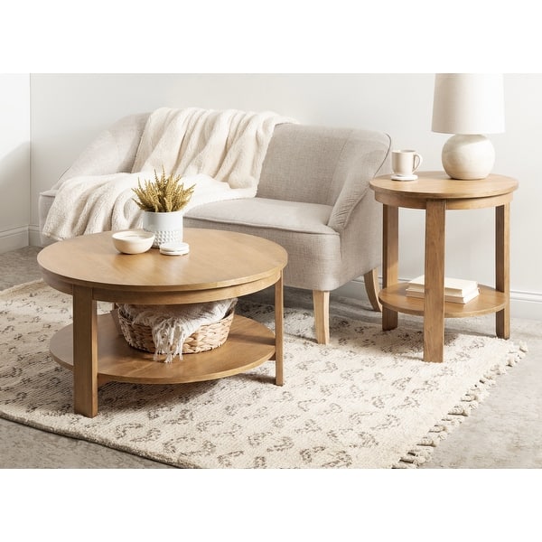 Kate and Laurel Foxford Round Wood Coffee Table - Bed Bath & Beyond - 37666130