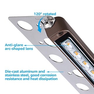 Bronze Low Voltage LED Step Light, 12 Inch Dimmable Rotatable Hardscape ...