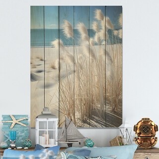 DESIGN ART "Coastal White Sand Elegance" Coastal Wood Wall Decor ...
