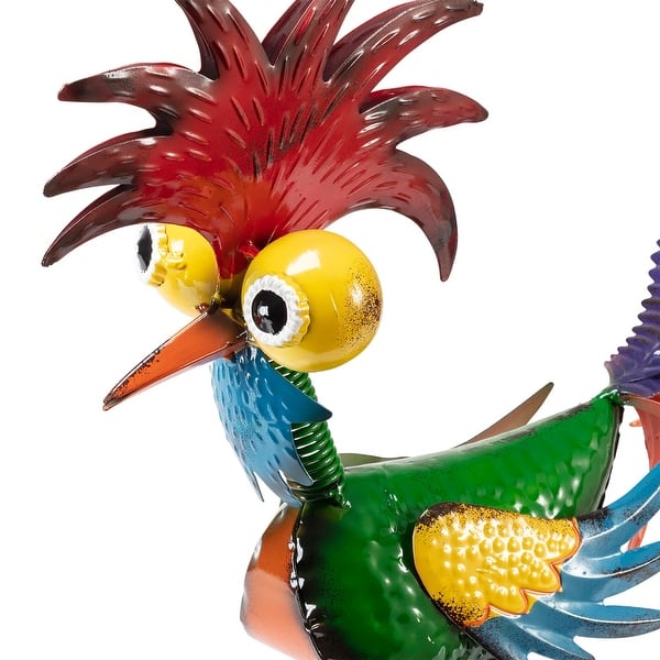 Alpine Corporation 18" Tall Indoor/Outdoor Wacky Metal Rooster Yard ...
