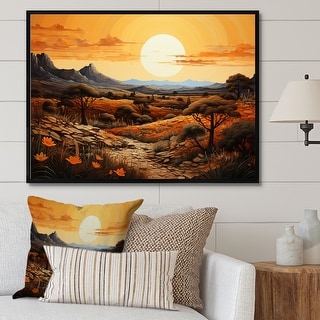 Designart "Canyon Mirage IV" Landscapes Framed Wall Art Prints - Bed ...