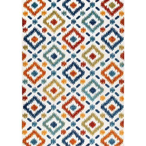 Brooklyn Rug Co Indoor/Outdoor Transitional Labyrinth Area Rug - Bed ...