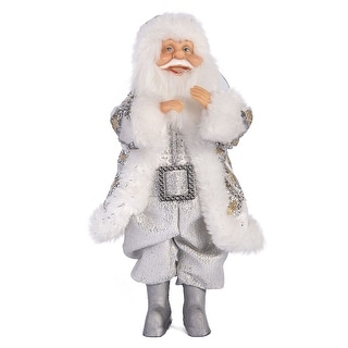 9" Santa Silver Christmas Figurine Collectible Ornament Tree Decor ...
