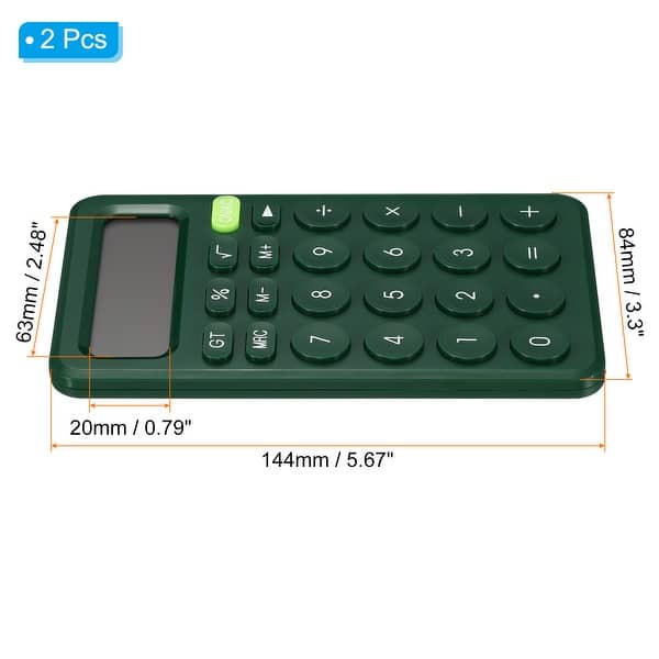 Desk Basic Cute Calculator 2pcs Calculators Battery Powered 12 Digit ...