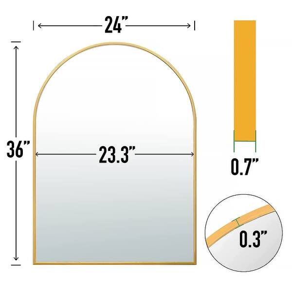 24x36 Arch Mirror Rectangle Full Length Wall Mounted Hanging or Against ...