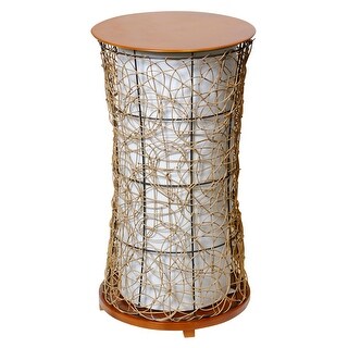 StyleCraft Free Port - Wired Round Side Table with Light Bulb In Base ...