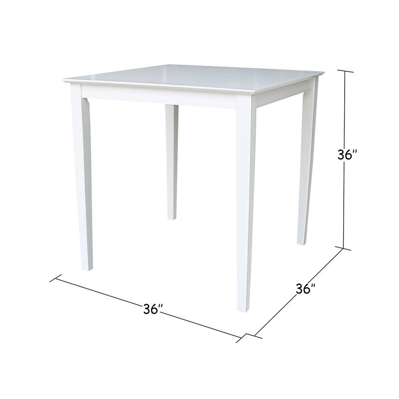 36 x 36 in. Solid Wood Counter Height Dining Table with 2 X-back Stools ...