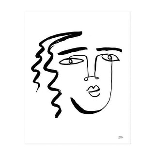 Making Faces V Line Drawing Black White Feminine Art Print/Poster - Bed ...