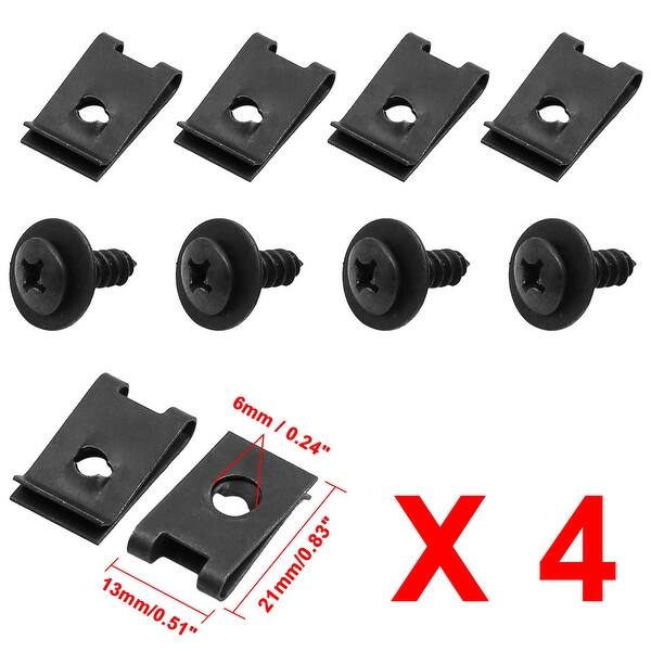 4pcs Spring Metal U-type Clips with Screws Fender Trim Panel Fasteners ...
